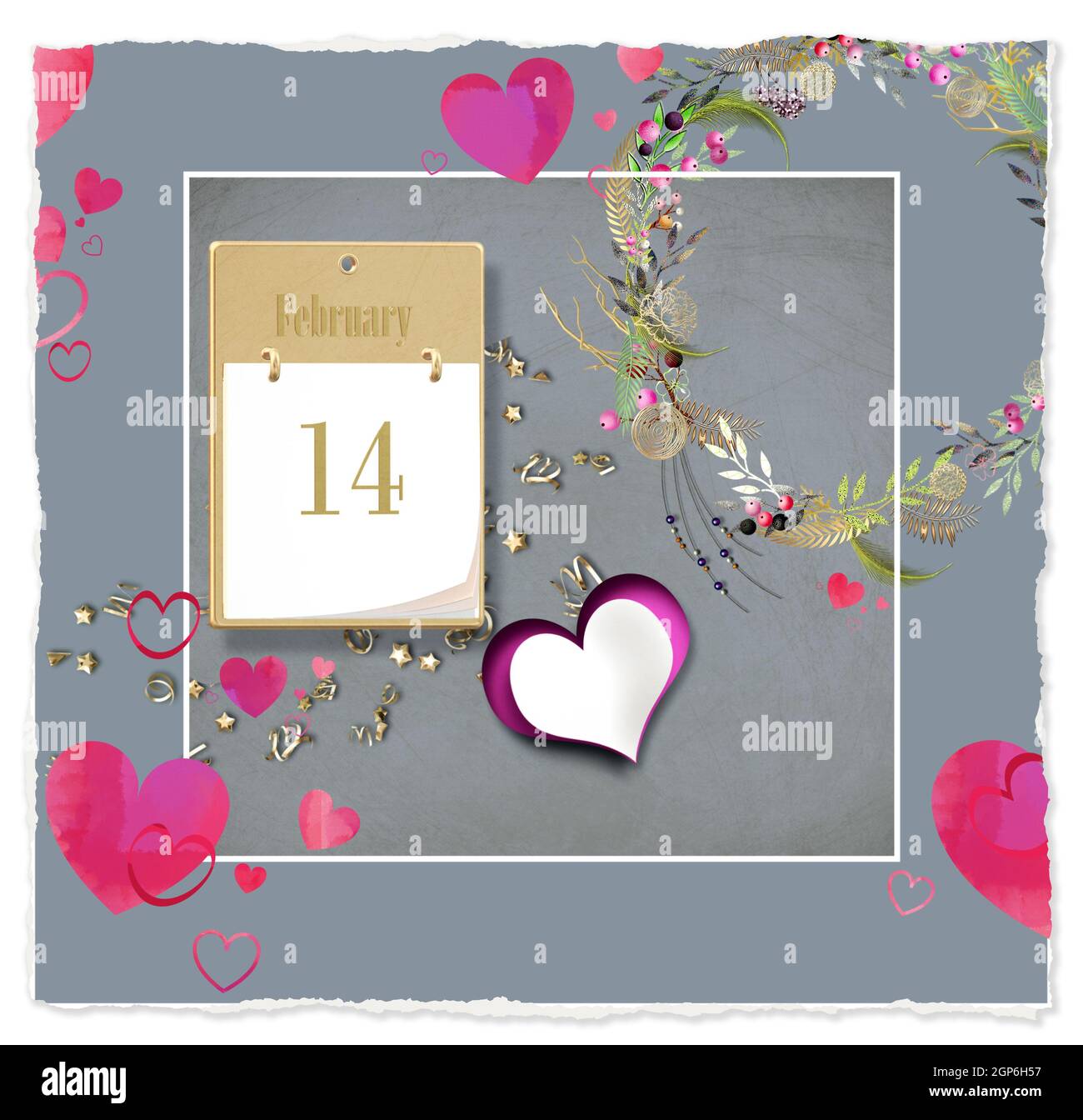 Glitter gold pink hearts Cut Out Stock Images & Pictures - Alamy