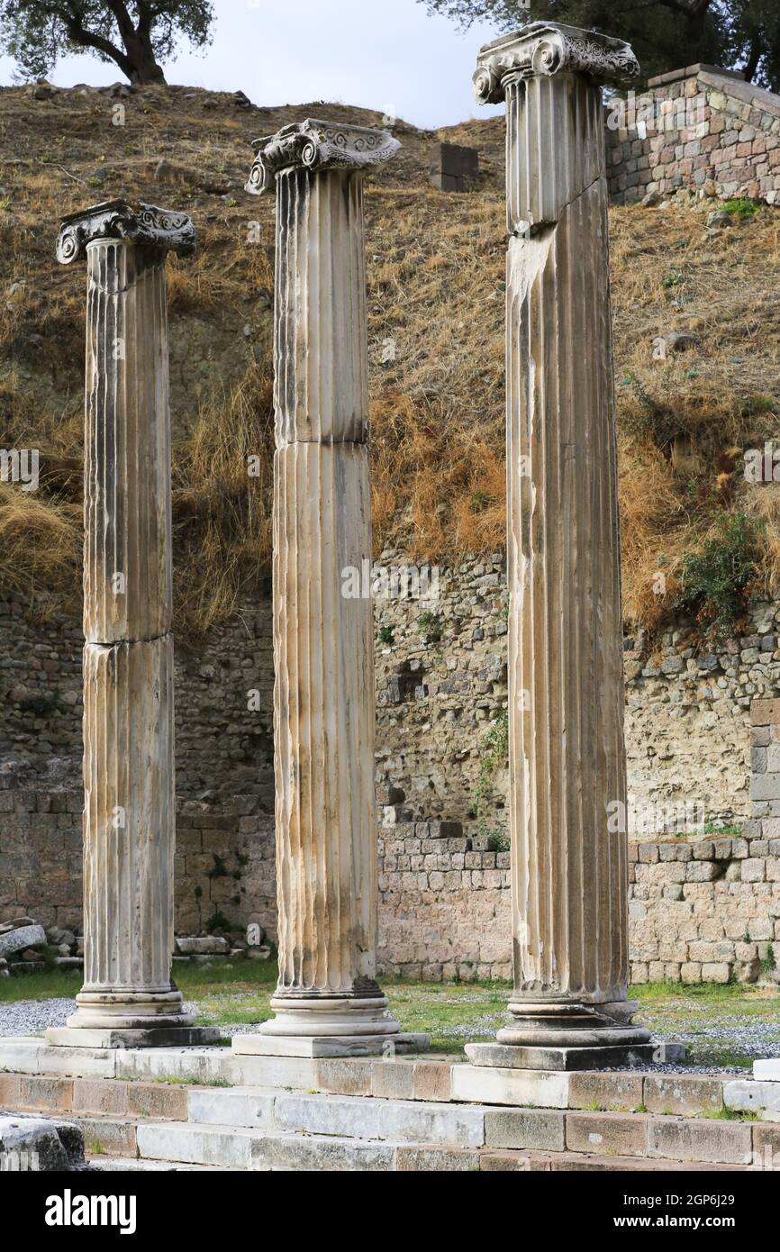 The colonnade from the amphitheater at the Asklepieion of Pergamon, an ...