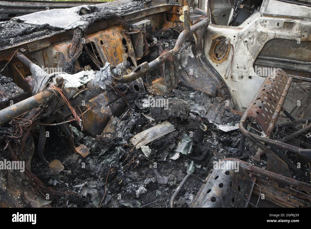 Interior burnt out vehicle hi-res stock photography and images - Alamy