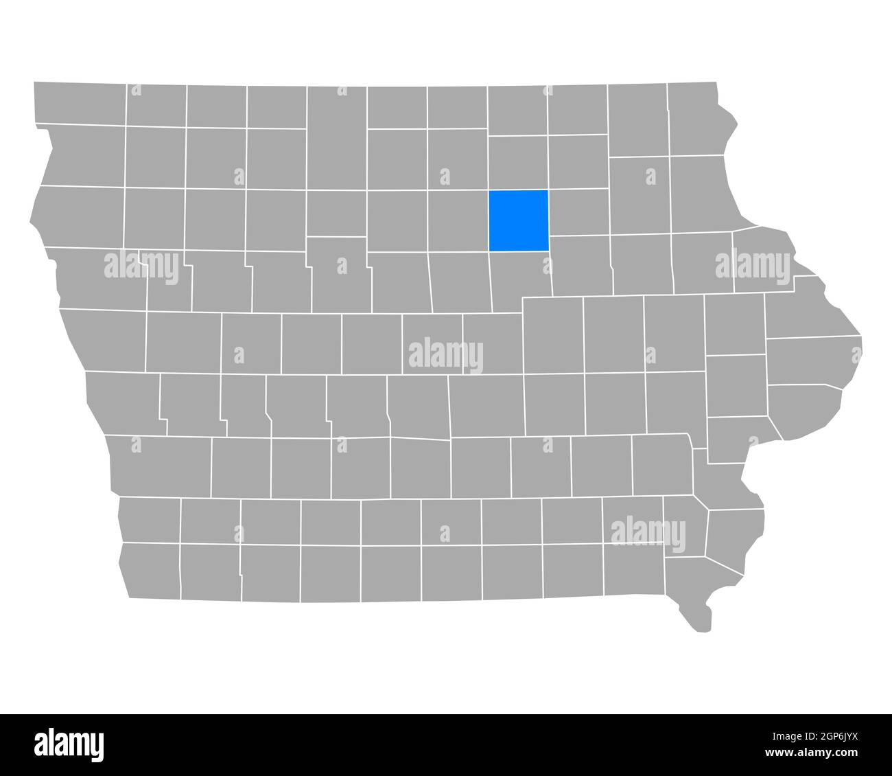 Map of Butler in Iowa Stock Photo - Alamy