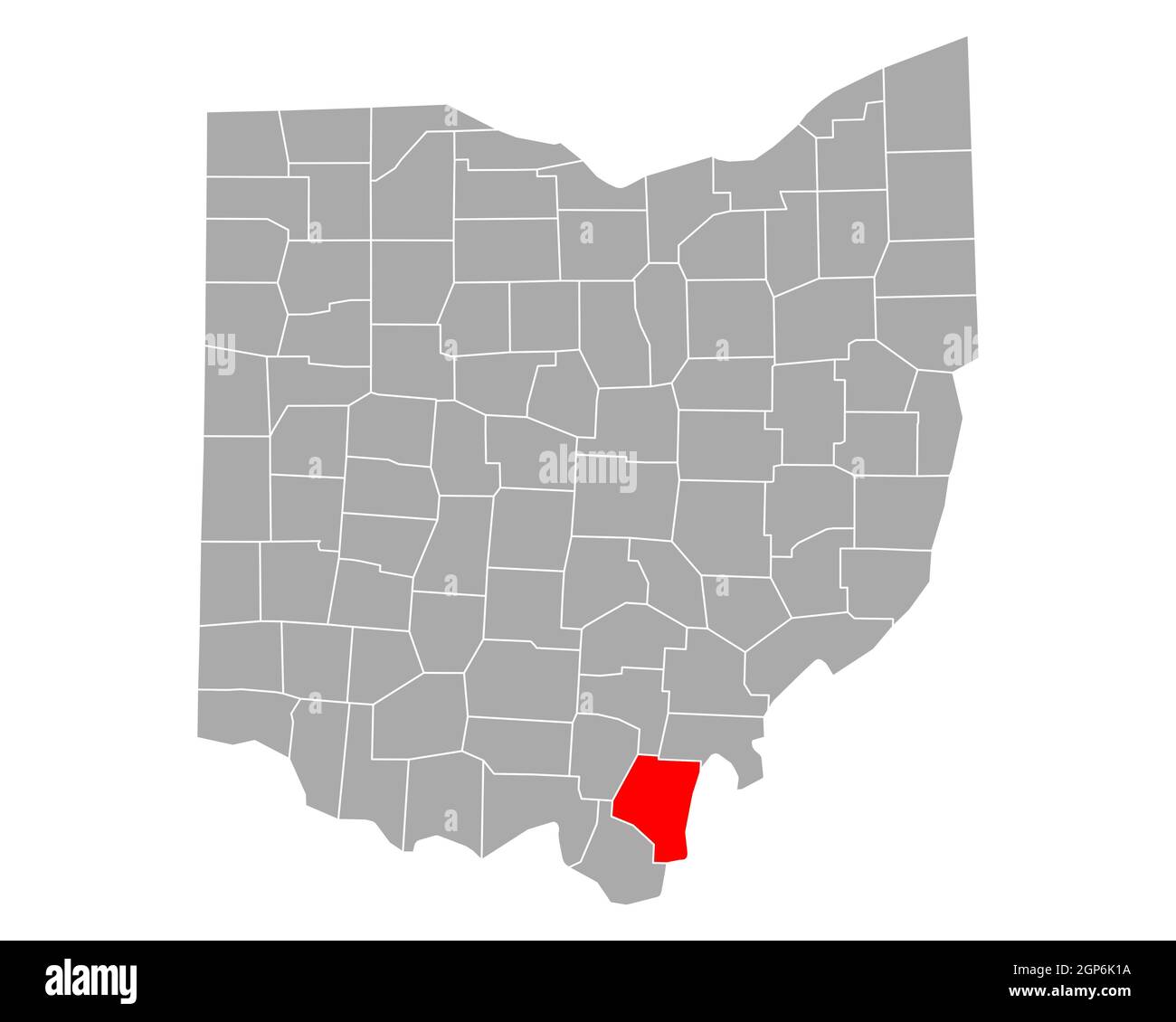 Map of Gallia in Ohio Stock Photo - Alamy