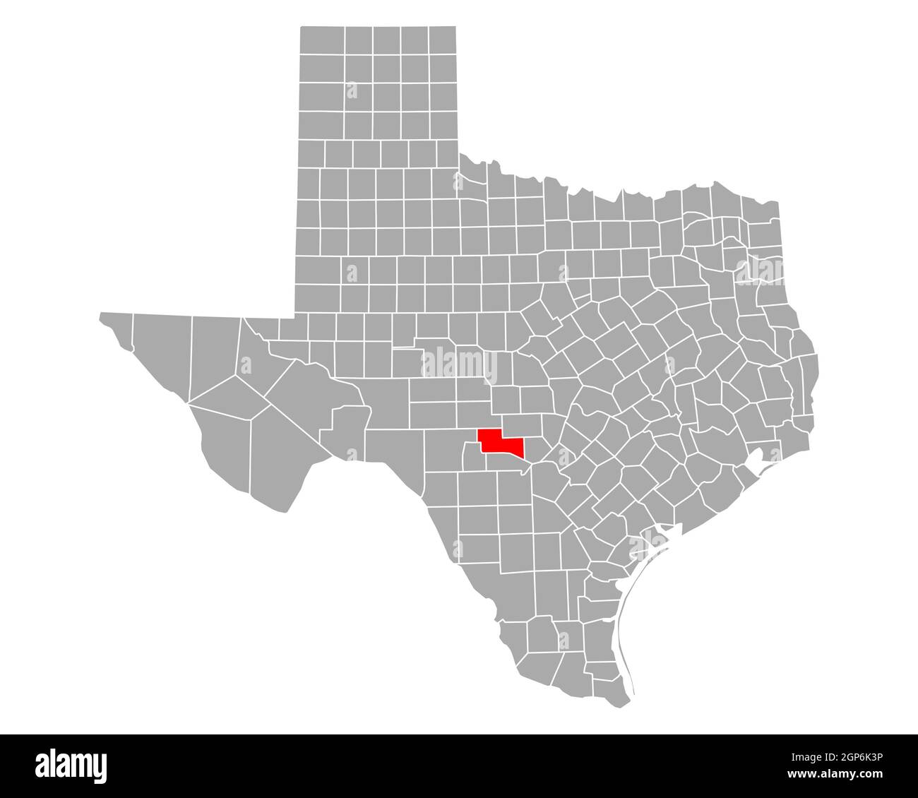 Map of Kerr in Texas Stock Photo - Alamy