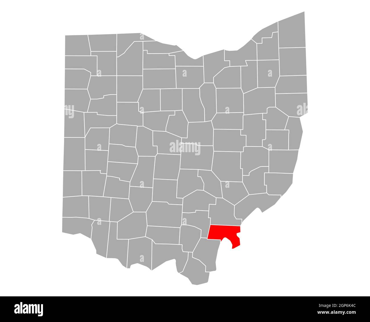 Map of Meigs in Ohio Stock Photo - Alamy