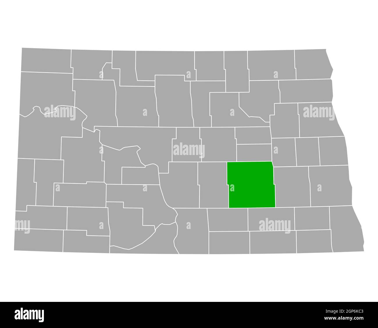 Map of Stutsman in North Dakota Stock Photo - Alamy