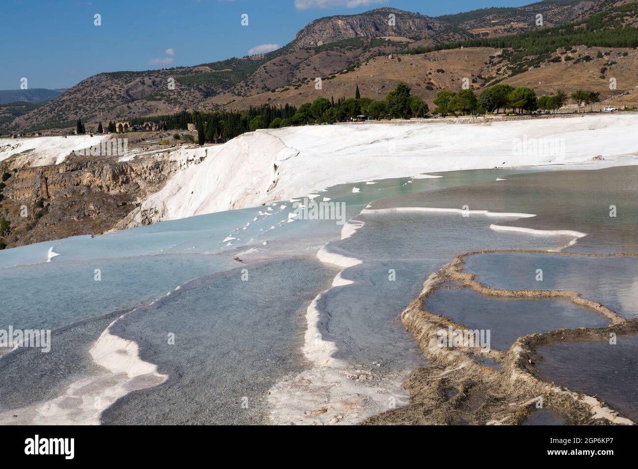 The travertines of Pamukkale are a series of cascading thermal pools ...