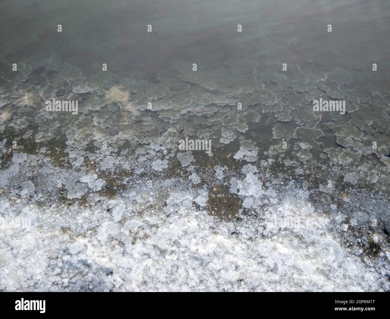 Lake shore for salt extraction. Salt Lake. Natural salt. Background for ...