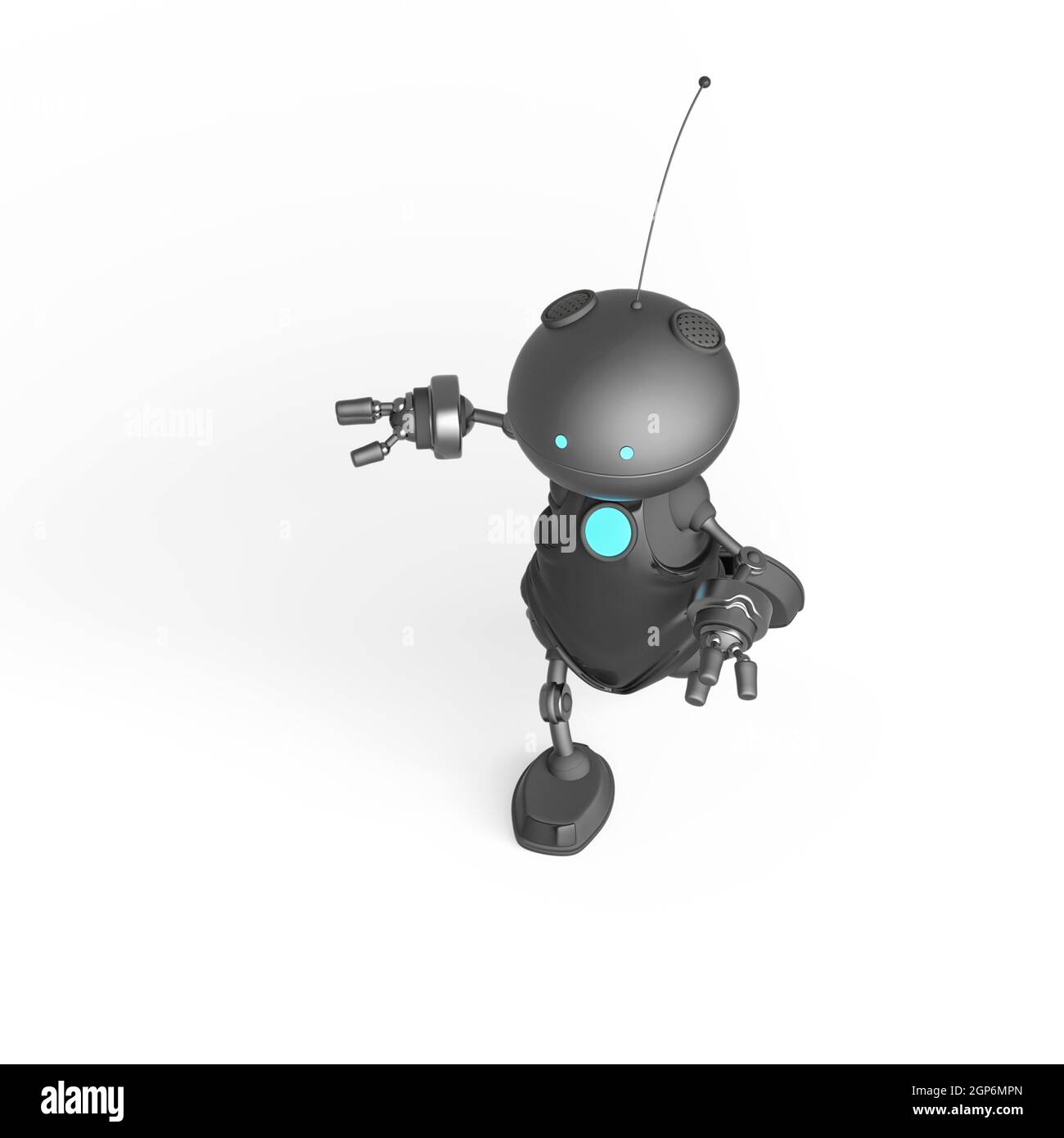 mini bot is running in white background isometric view, 3d illustration ...