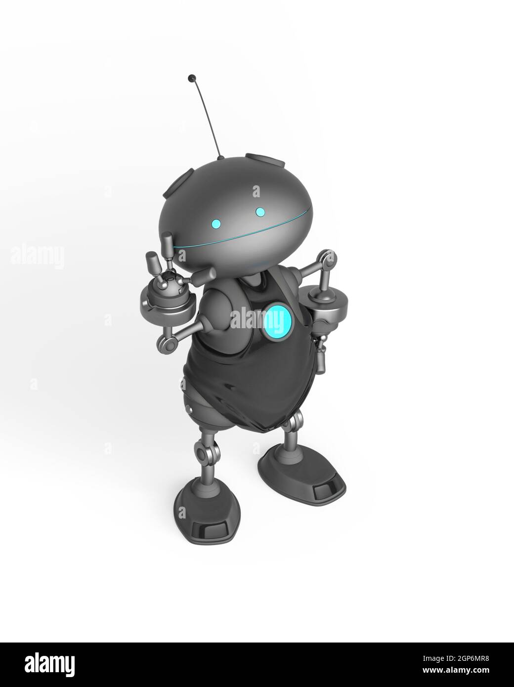 mini bot is saying hello in white background isometric view, 3d ...