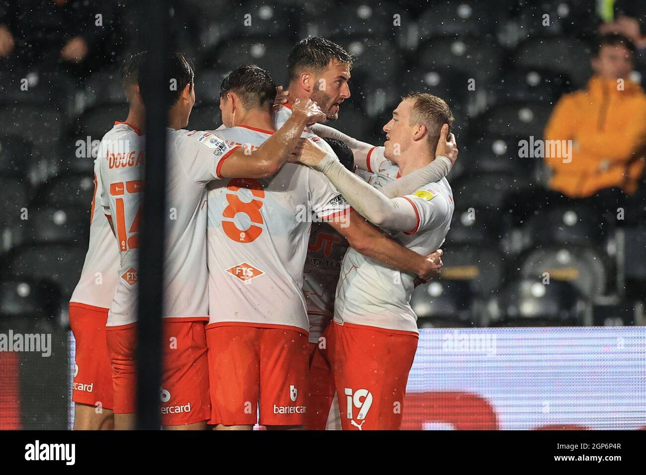 Shayne Lavery #19 of Blackpool scores to make it 0-1 Stock Photo - Alamy