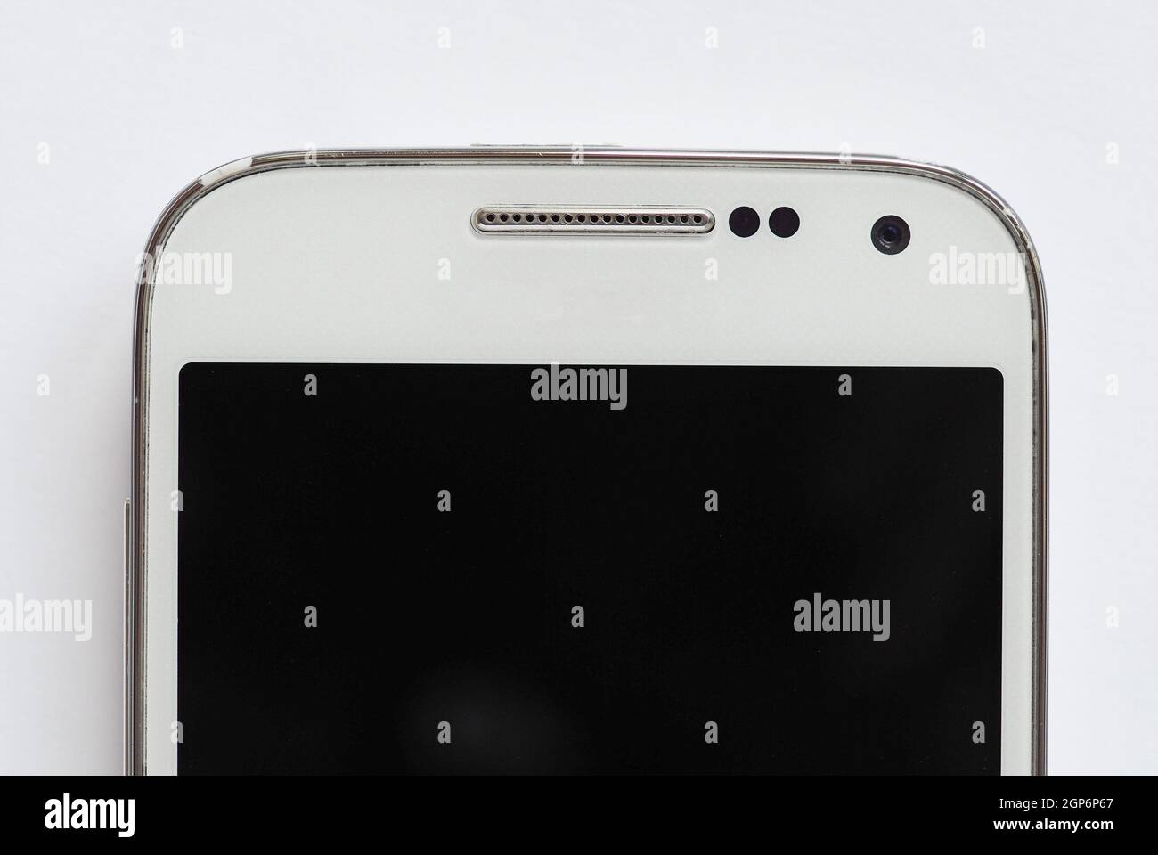 white mobile phone aka as a smartphone Stock Photo - Alamy
