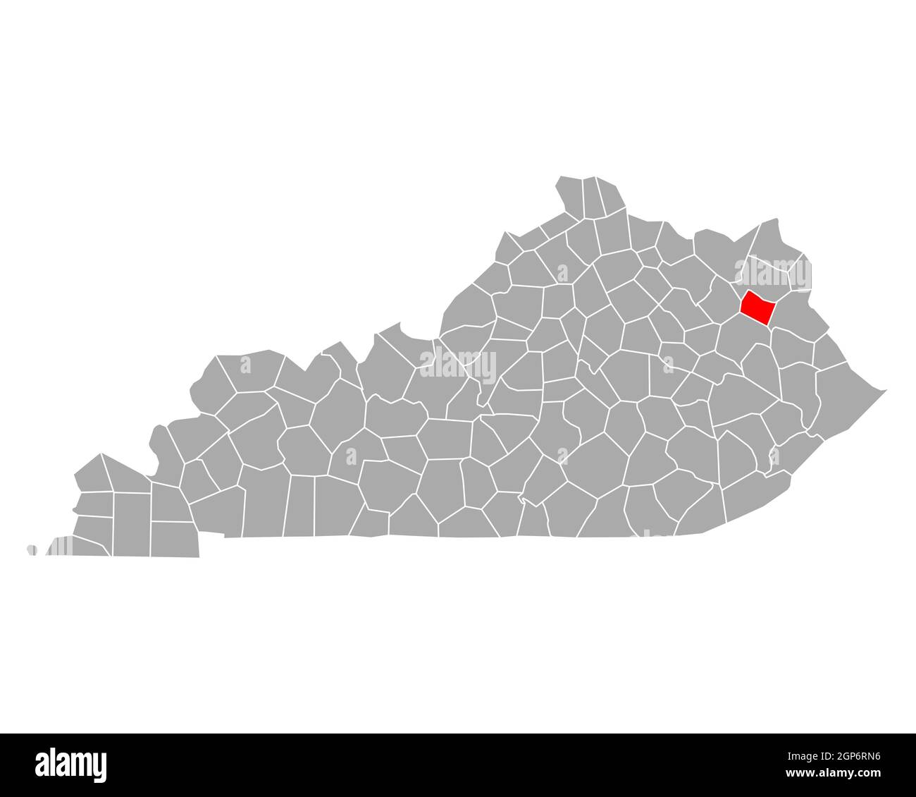 Map of Elliott in Kentucky Stock Photo - Alamy