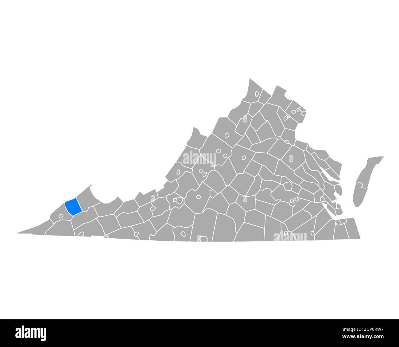 Map of Dickenson in Virginia Stock Photo - Alamy