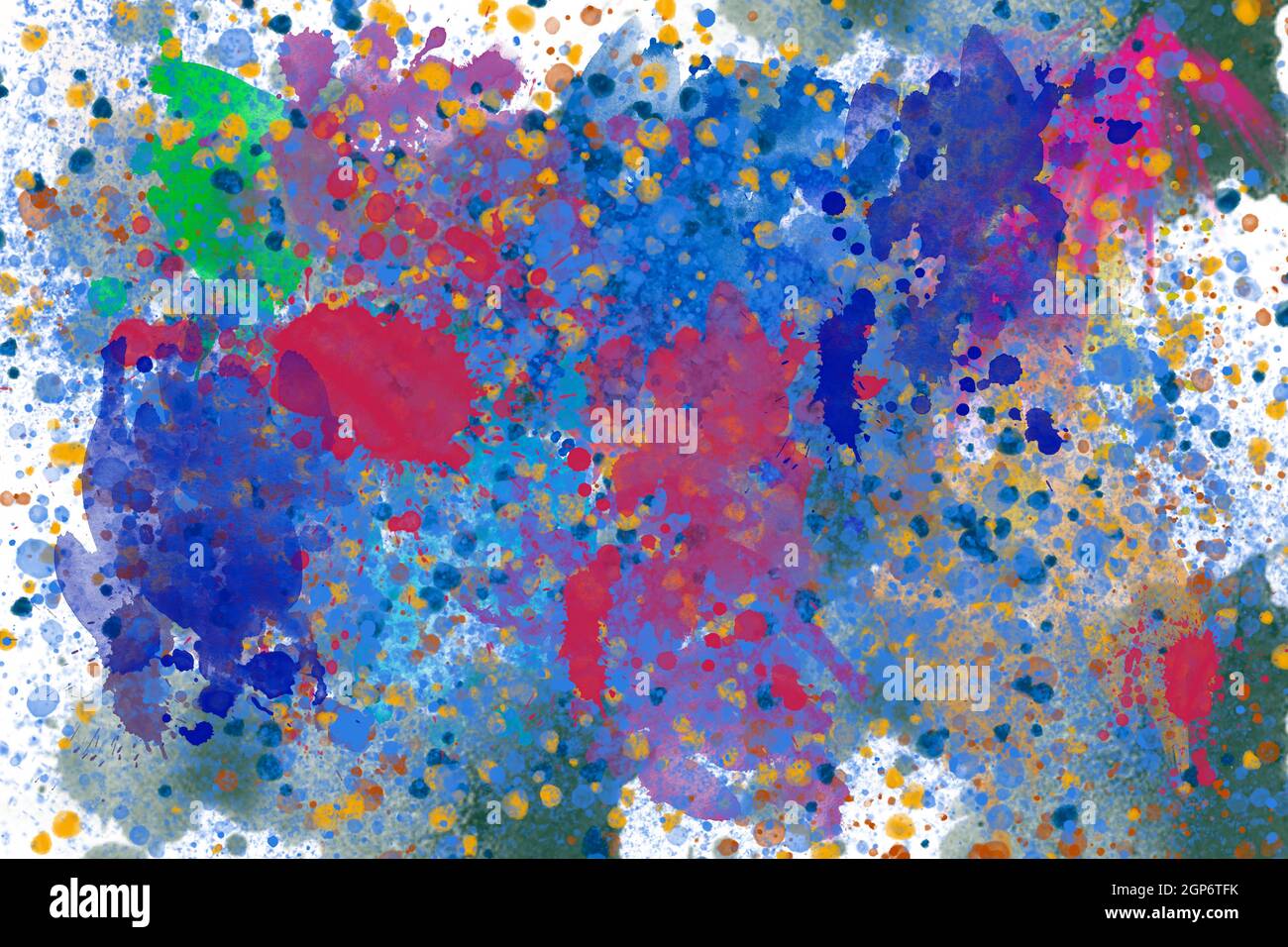 Watercolor multicolored background of bright blue, red, green and ...