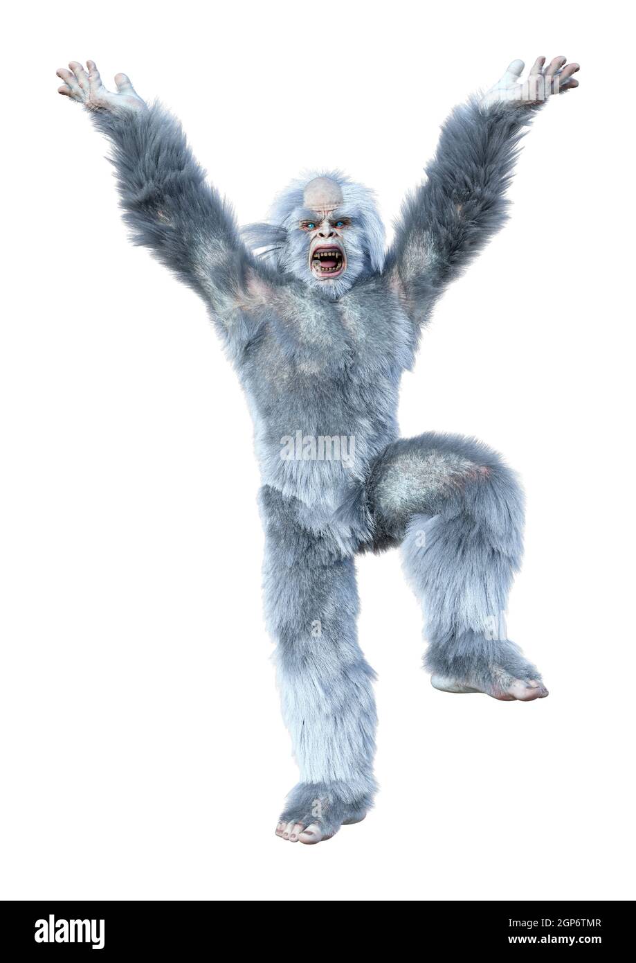 3D rendering of a fantasy creature yeti isolated on white background ...