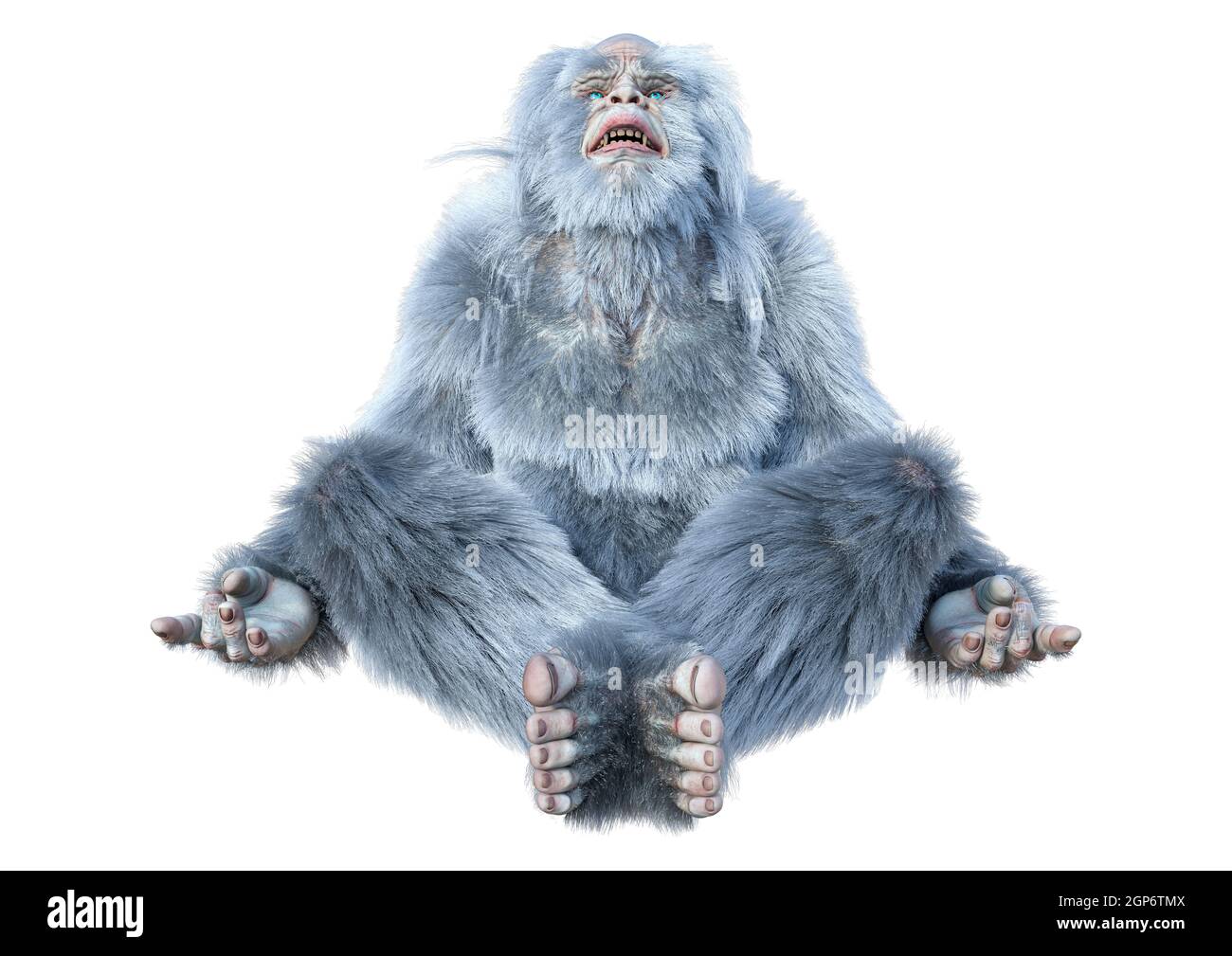 3D rendering of a fantasy creature yeti isolated on white background ...