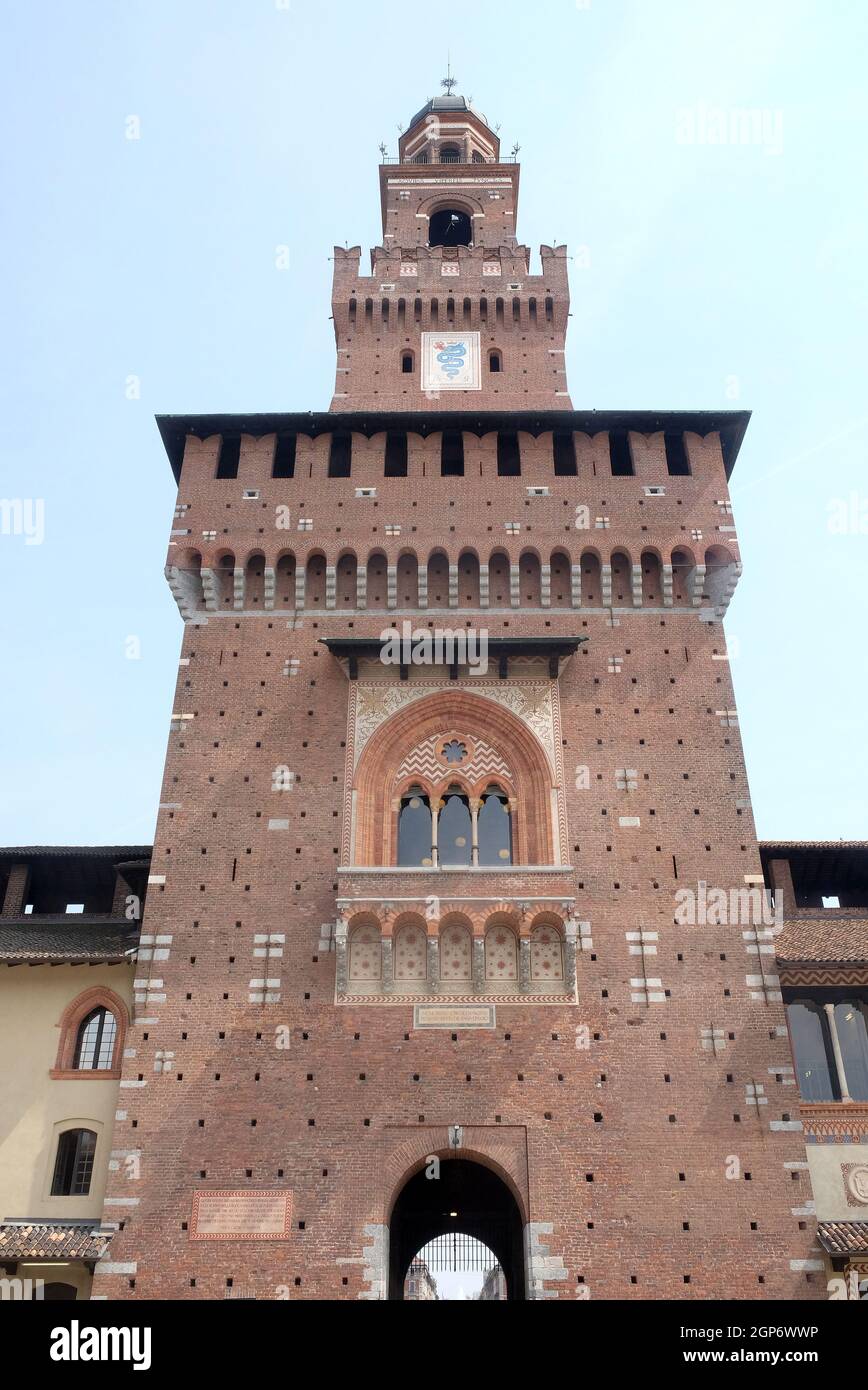 Sforza Castle in Milano, Italy, built in the 15th century by Francesco ...