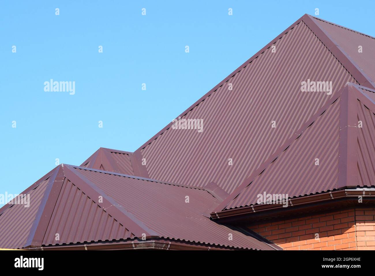 Roof metal sheets. Modern types of roofing materials Stock Photo - Alamy