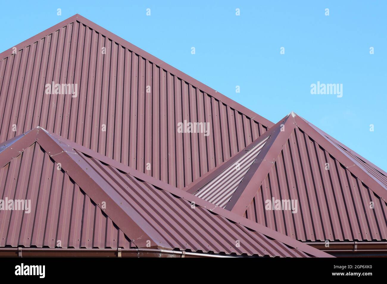 Roof metal sheets. Modern types of roofing materials Stock Photo - Alamy