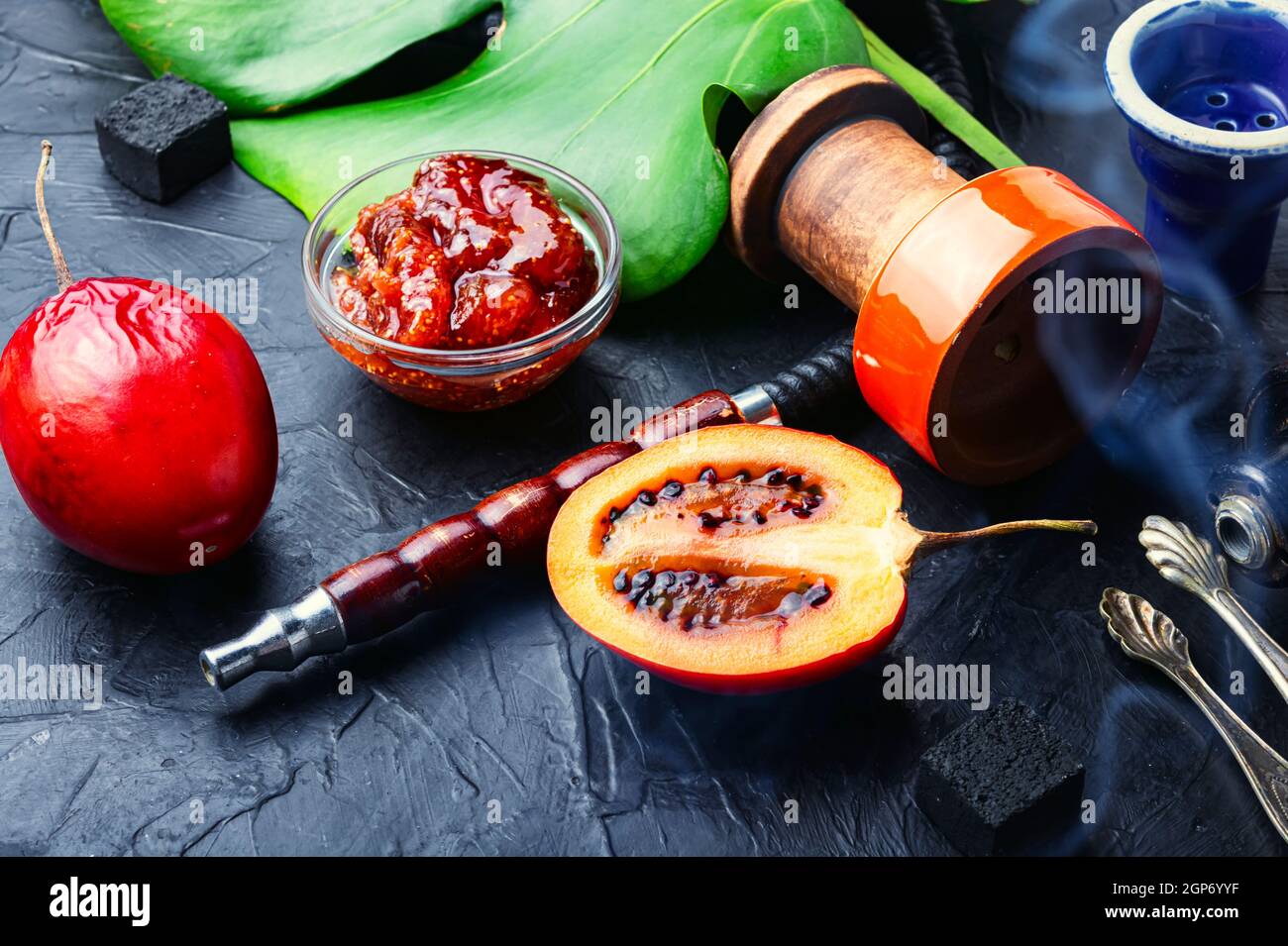 Hookah or shisha with tobacco with tamarillo aroma.Exotic hookah ...