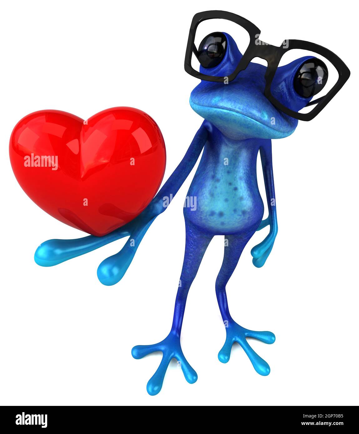 Fun blue frog - 3D Illustration Stock Photo - Alamy