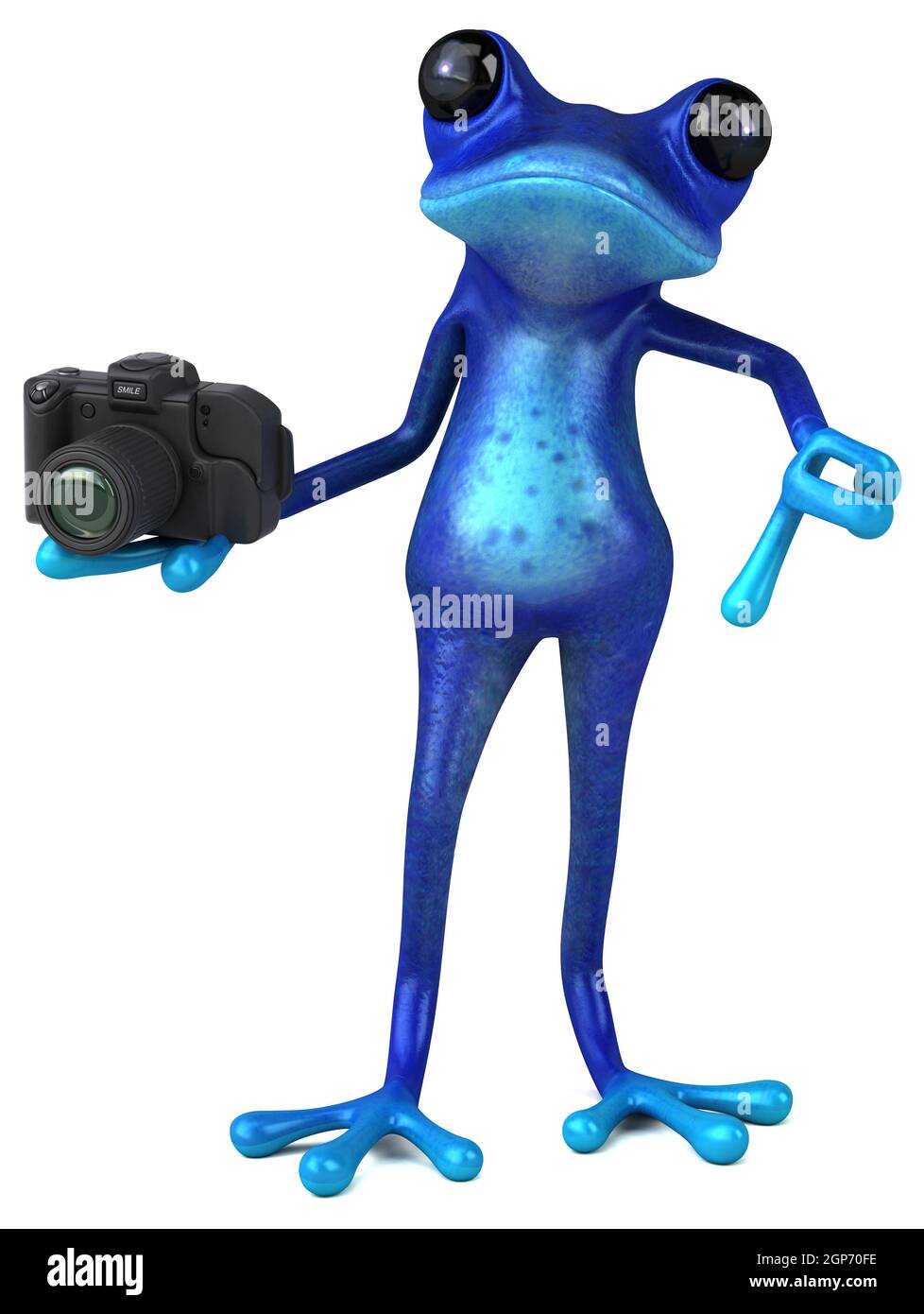 Fun blue frog - 3D Illustration Stock Photo - Alamy