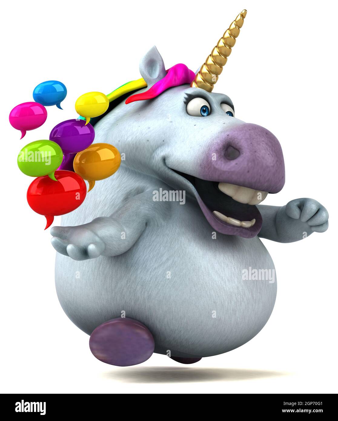 Fun unicorn - 3D Illustration Stock Photo - Alamy