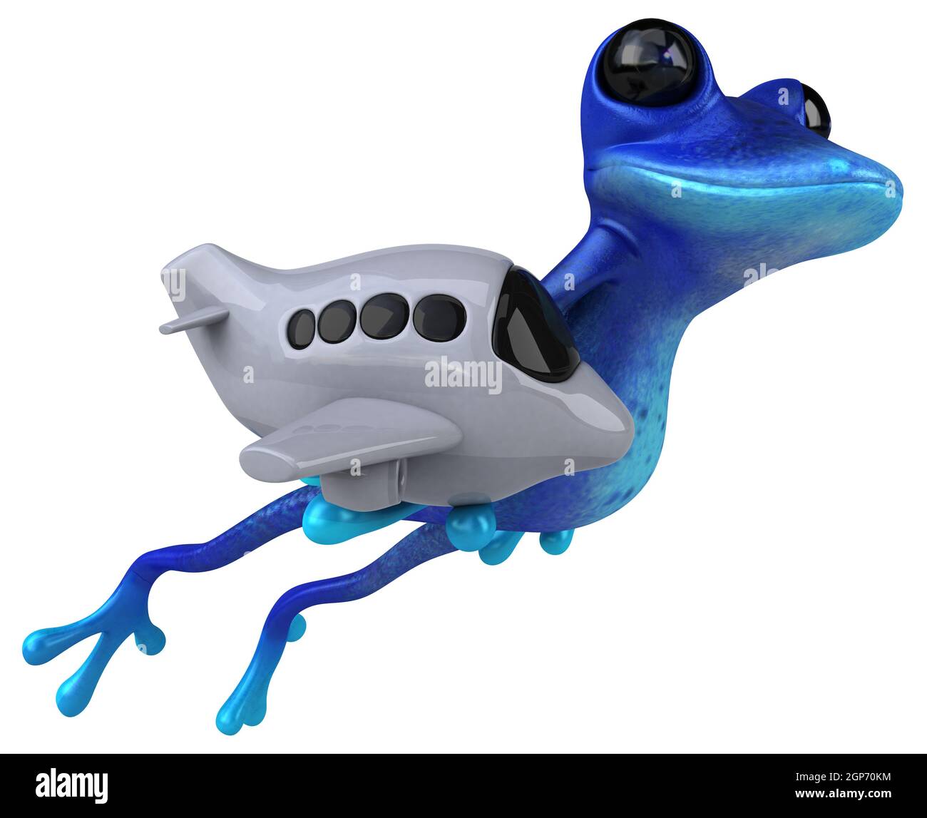 Fun blue frog - 3D Illustration Stock Photo - Alamy