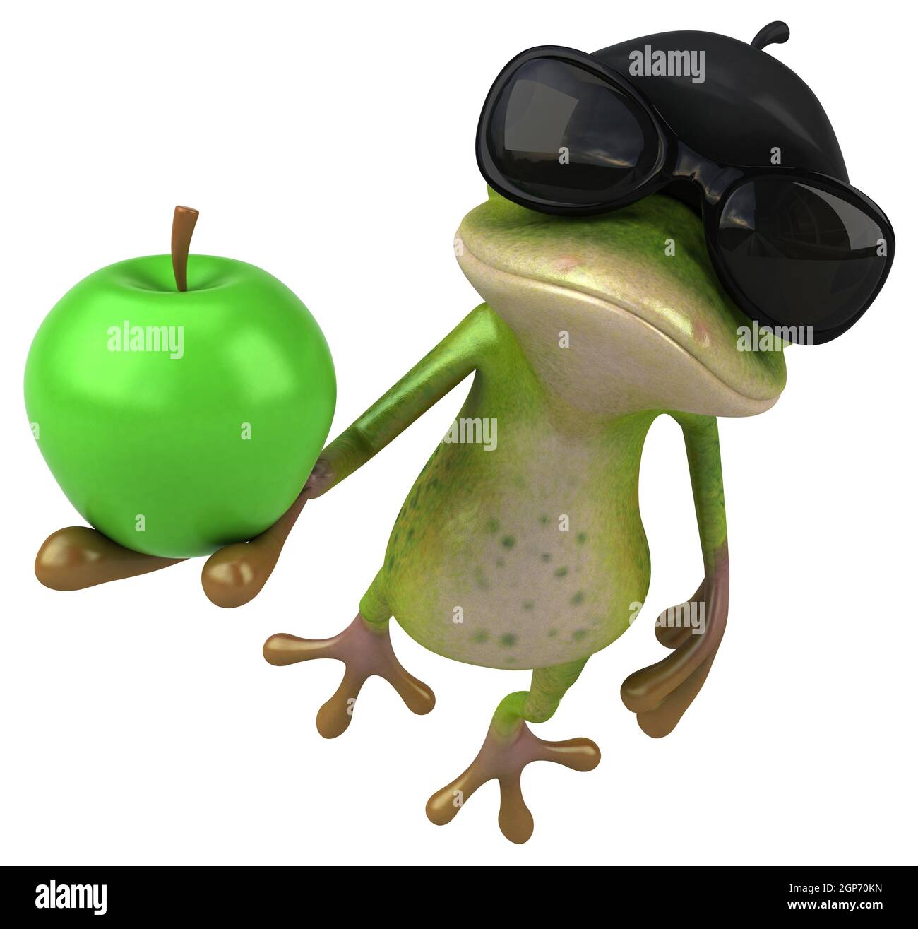 Fun french frog - 3D Illustration Stock Photo - Alamy