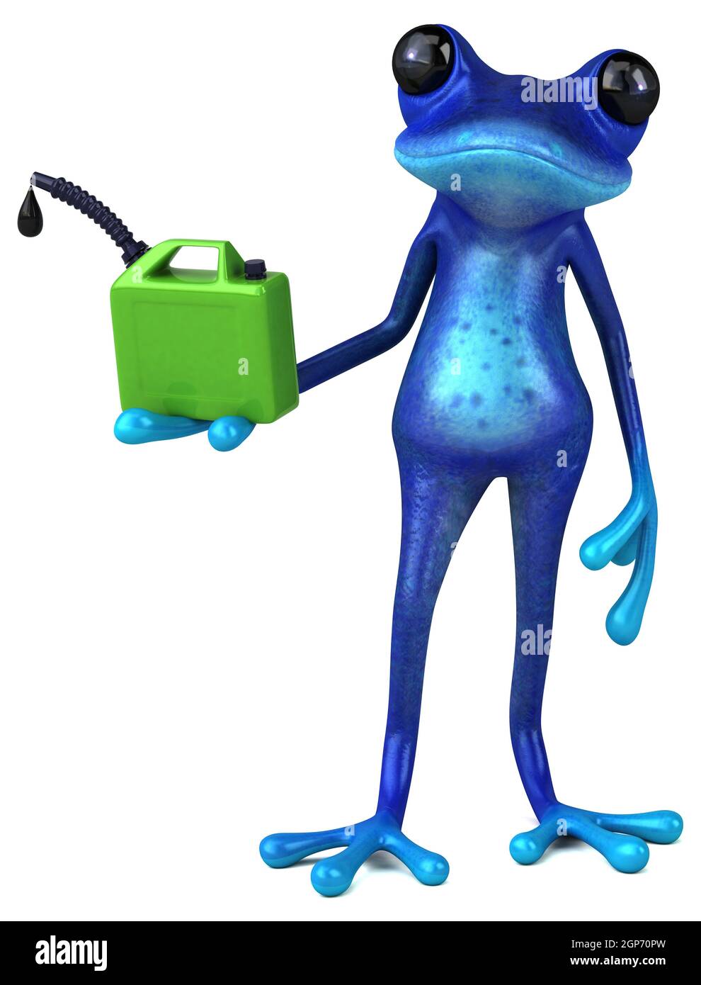 Fun blue frog - 3D Illustration Stock Photo - Alamy