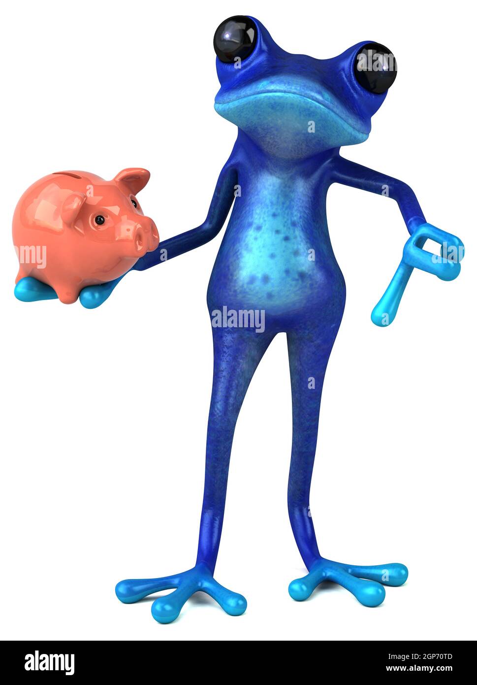 Fun blue frog - 3D Illustration Stock Photo - Alamy