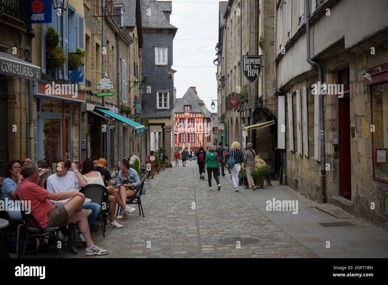 DINAN - FRANCE - SEPTEMBER 2021: old houses in the streets of the ...