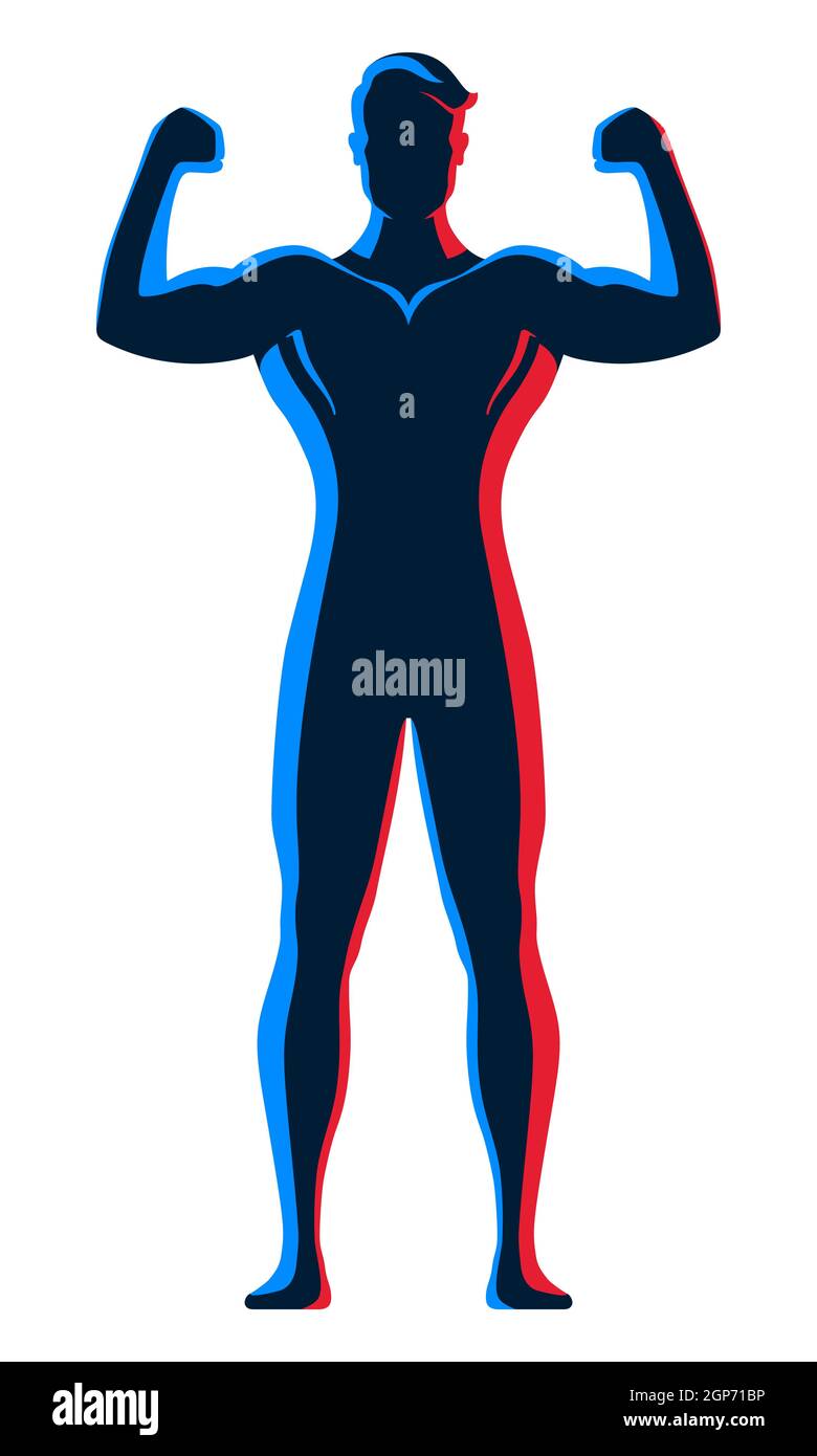 Young bodybuilder muscular body Stock Vector Images - Alamy