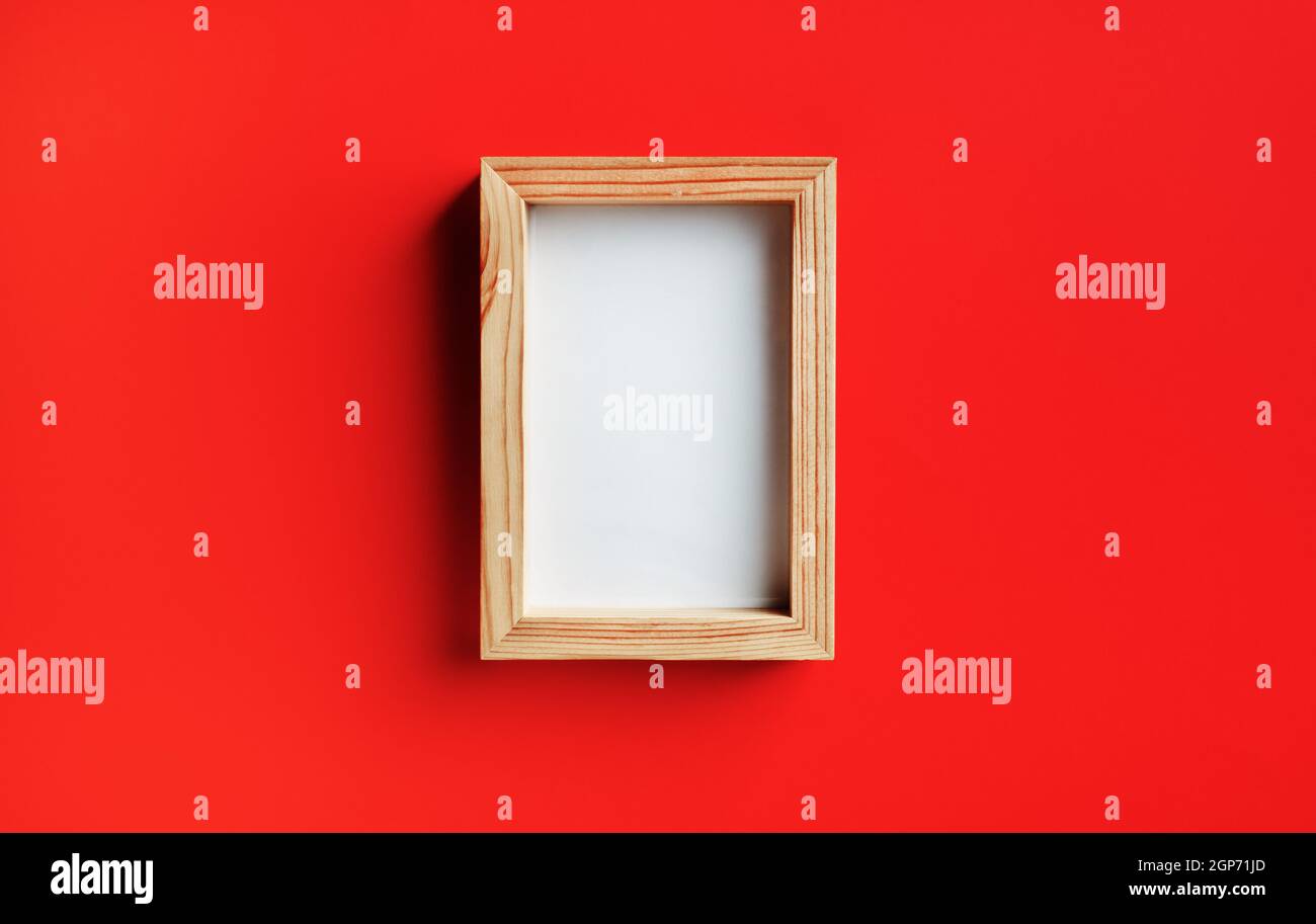 Blank frame or photo frame on red paper background. Responsive design ...