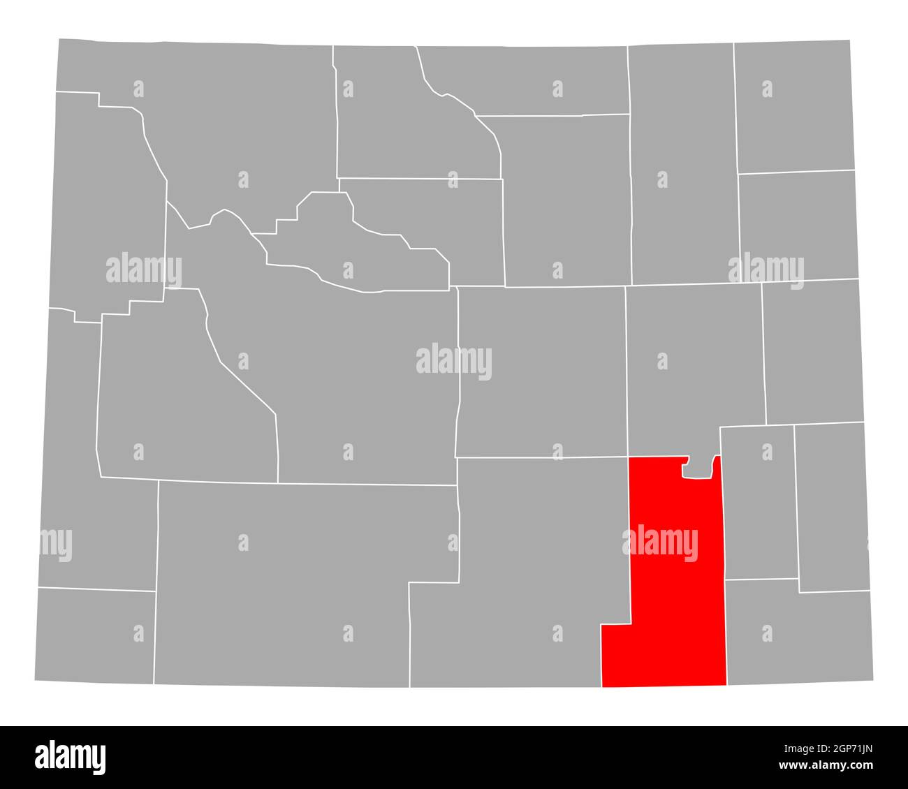 Map of Albany in Wyoming Stock Photo - Alamy