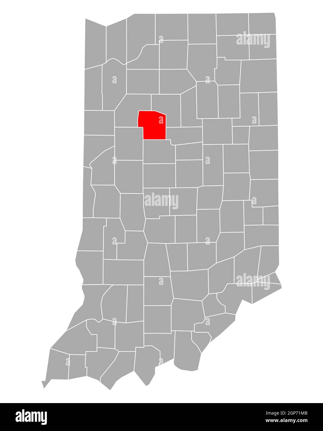 Map of Carroll in Indiana Stock Photo - Alamy