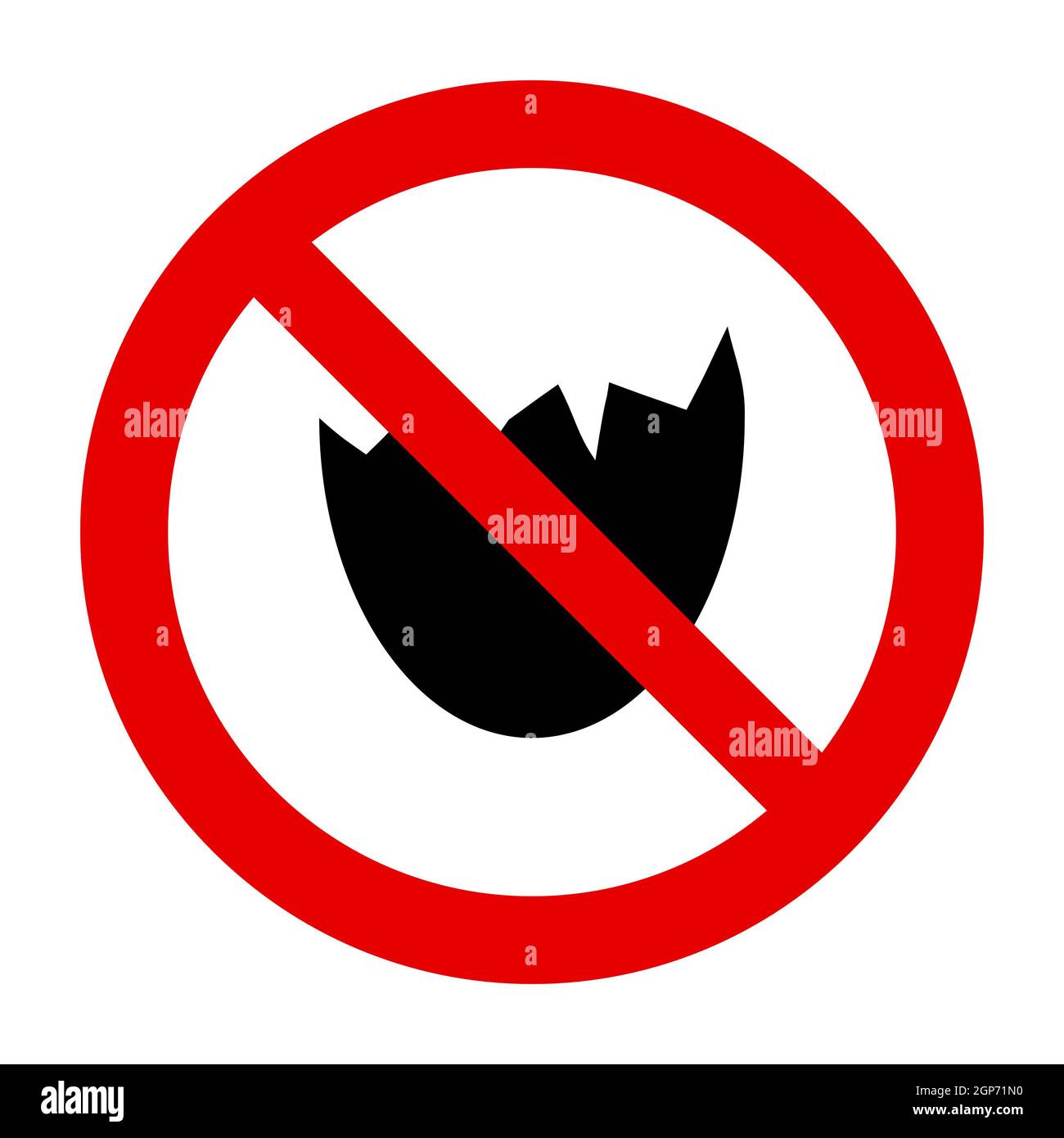 Egg shell and prohibition sign Stock Photo - Alamy