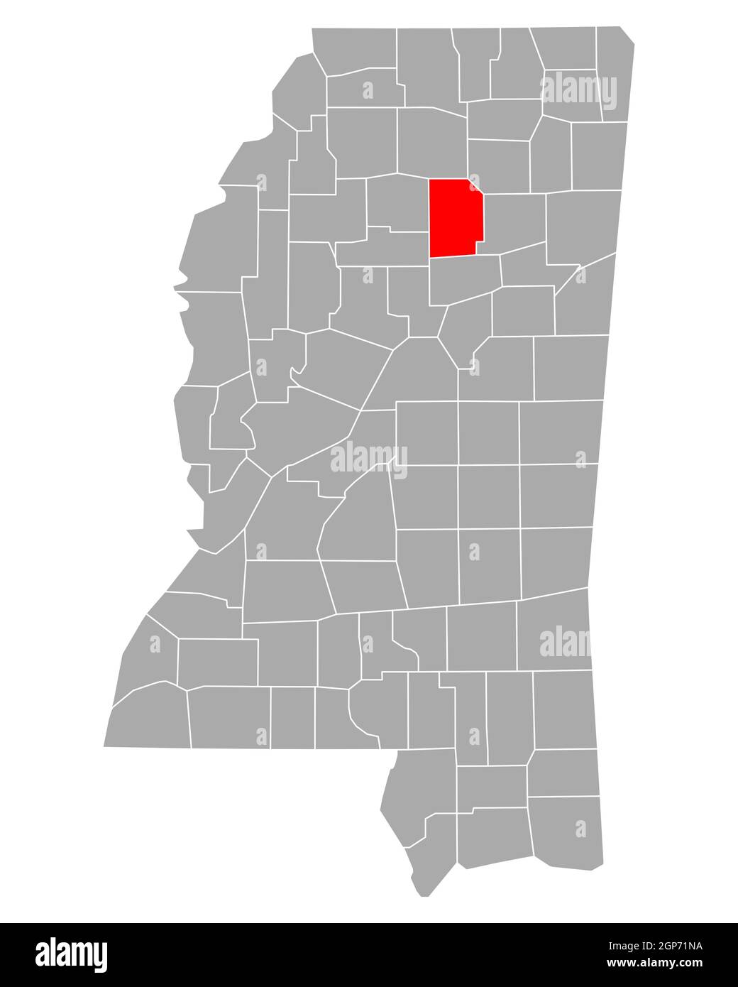 Map of Calhoun in Mississippi Stock Photo - Alamy