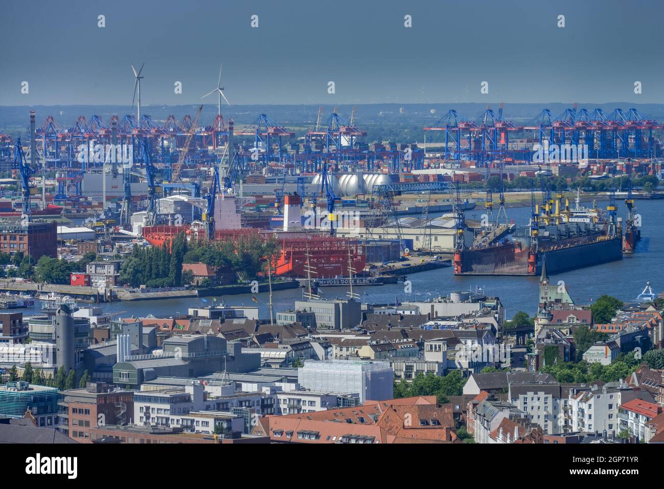 Hamburg port aerial hi-res stock photography and images - Alamy
