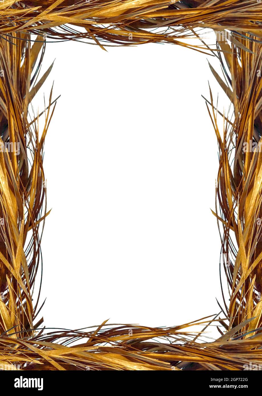 White frame background with decorated leaflet design borders Stock ...