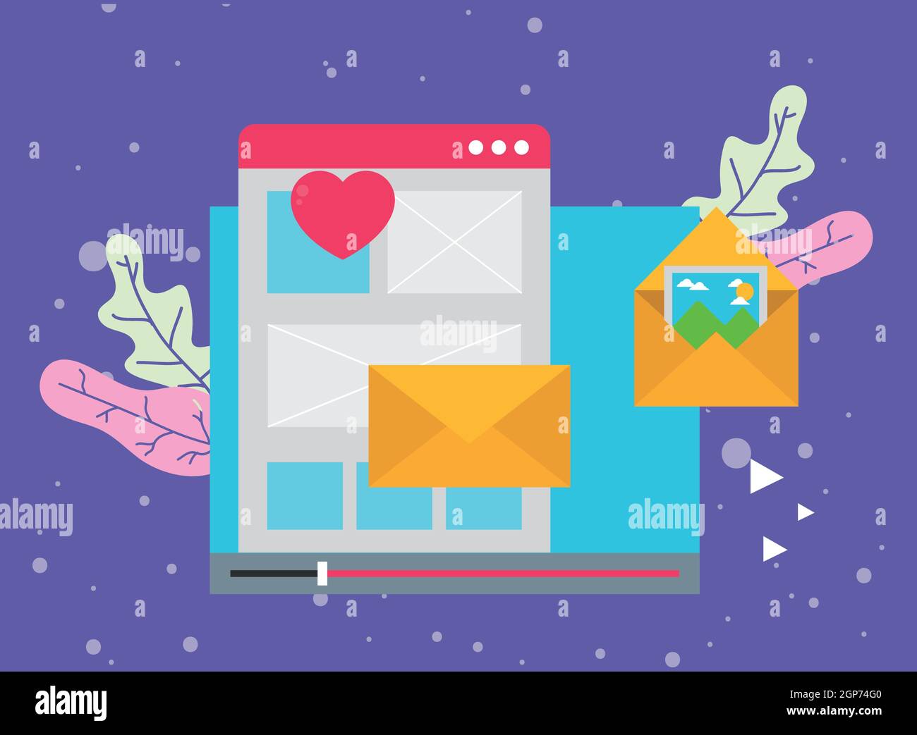 envelopes and website of multimedia theme Stock Vector Image & Art - Alamy
