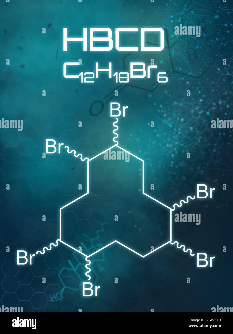 Chemical formula of HBCD on a futuristic background Stock Photo - Alamy