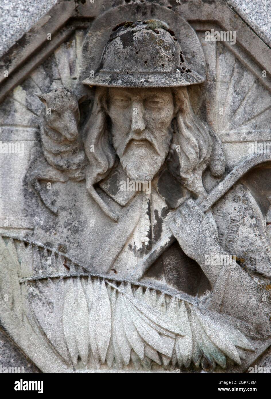 Jesus the Good Shepherd, headstone on Mirogoj cemetery in Zagreb ...