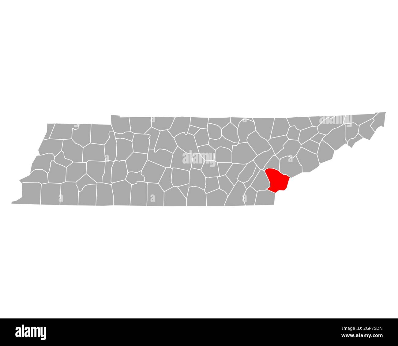 Map of Monroe in Tennessee Stock Photo - Alamy