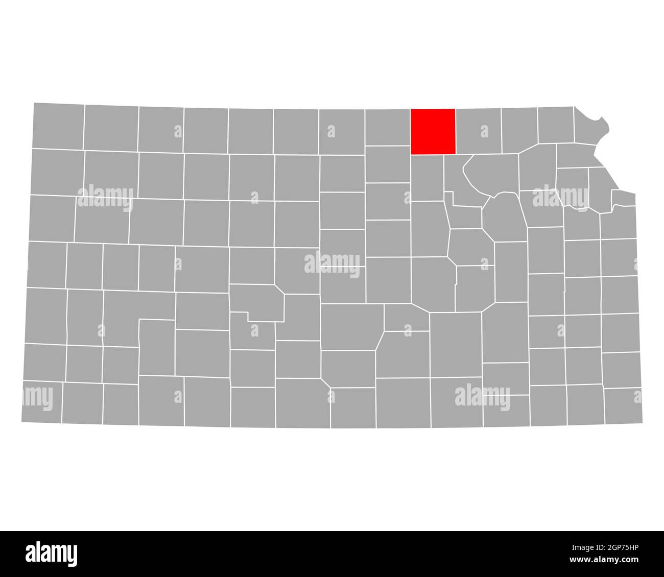Map of Washington in Kansas Stock Photo - Alamy