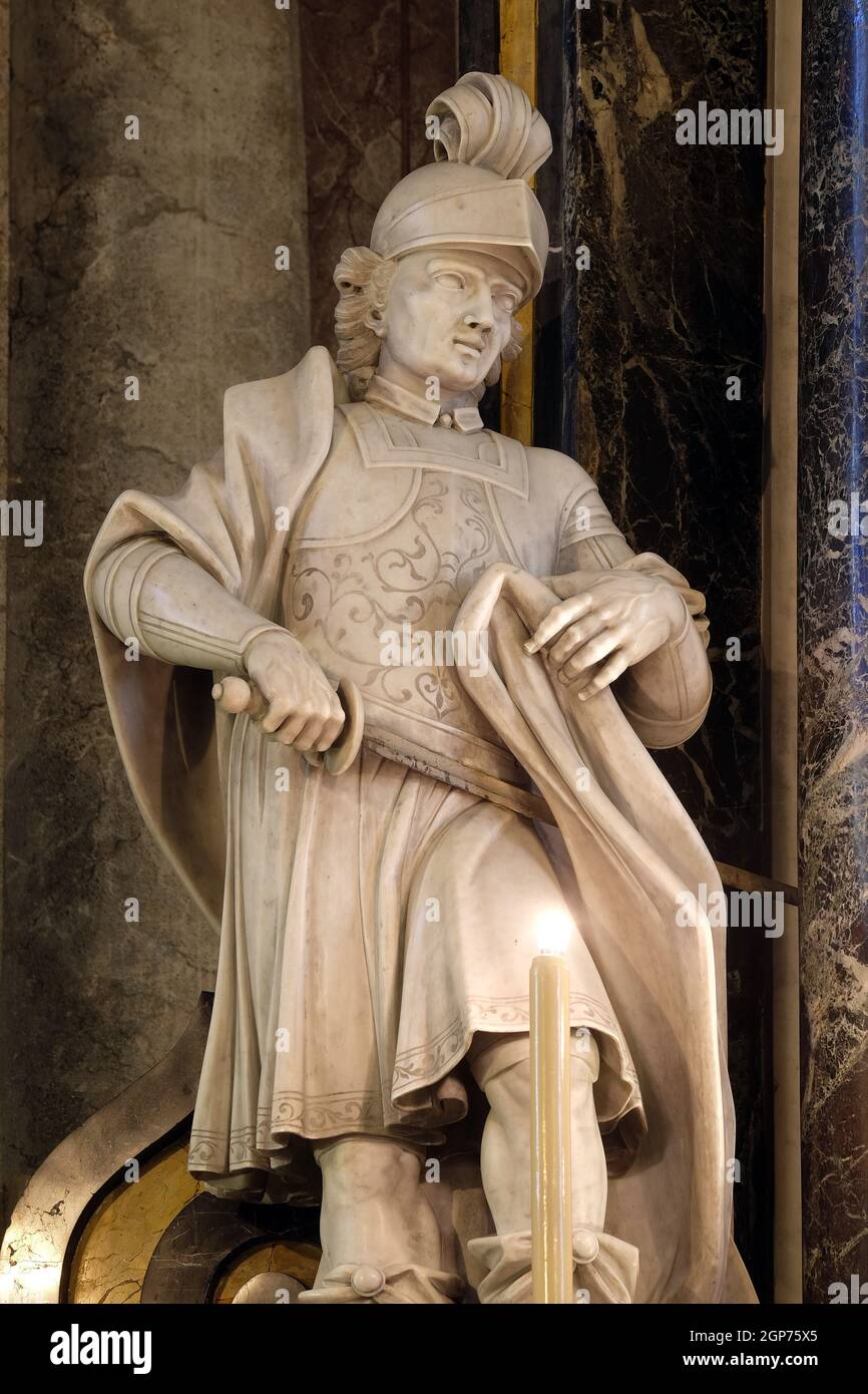 Saint Martin statue on the main altar in the Saint John the Baptist ...