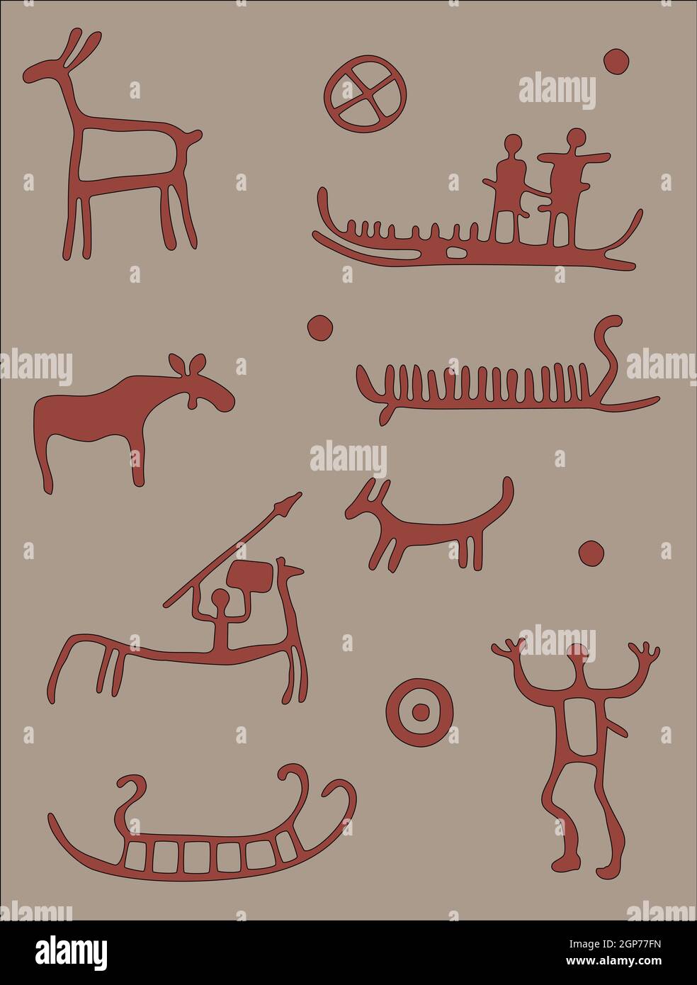 Prehistoric symbols Stock Vector Images - Alamy