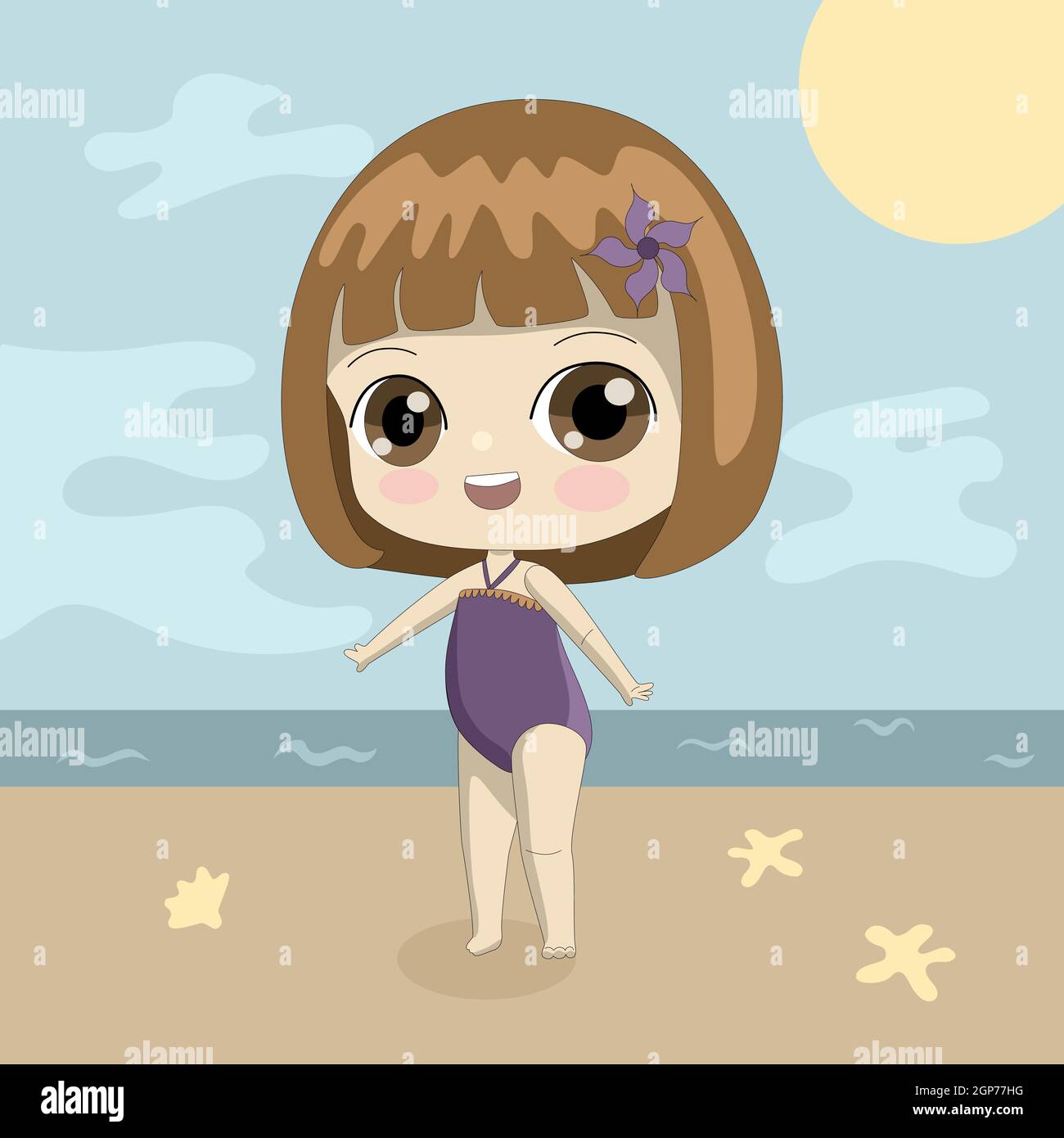 Manga beach Stock Vector Images - Alamy