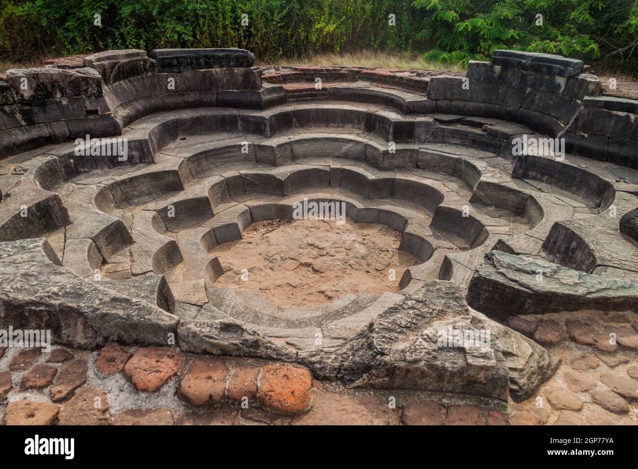 Lotus Pond Nelum Pokuna in the ancient city Polonnaruwa, Sri Lanka ...
