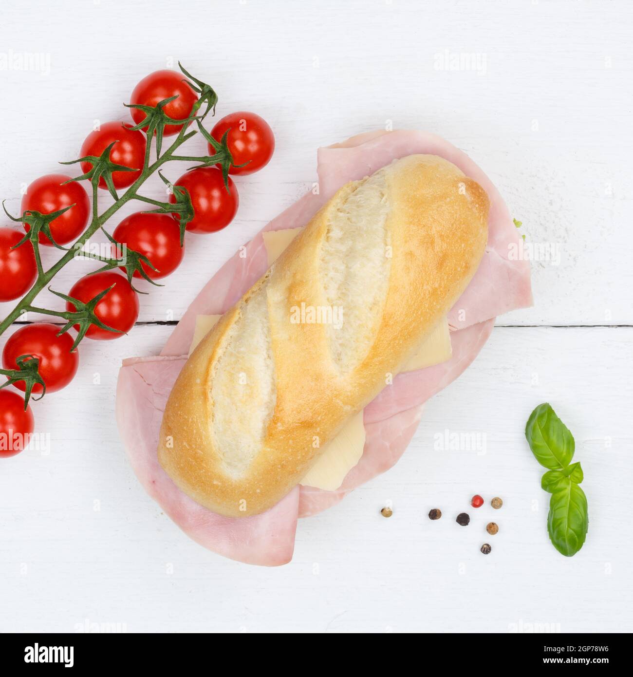Square ham cheese sandwich hi-res stock photography and images - Alamy