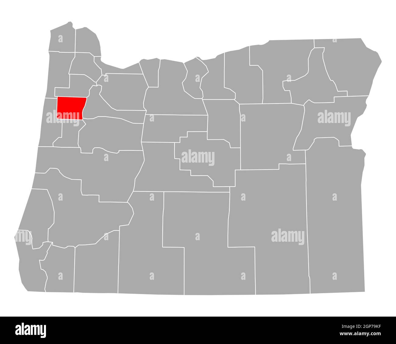 Map of Polk in Oregon Stock Photo - Alamy